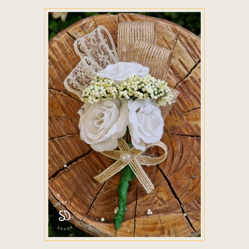 S51-3-CVET ZA GLAVNE GOSTE -JUTA,CIPKA 3 REAL TOUCH MANJE RUZE BELE ...